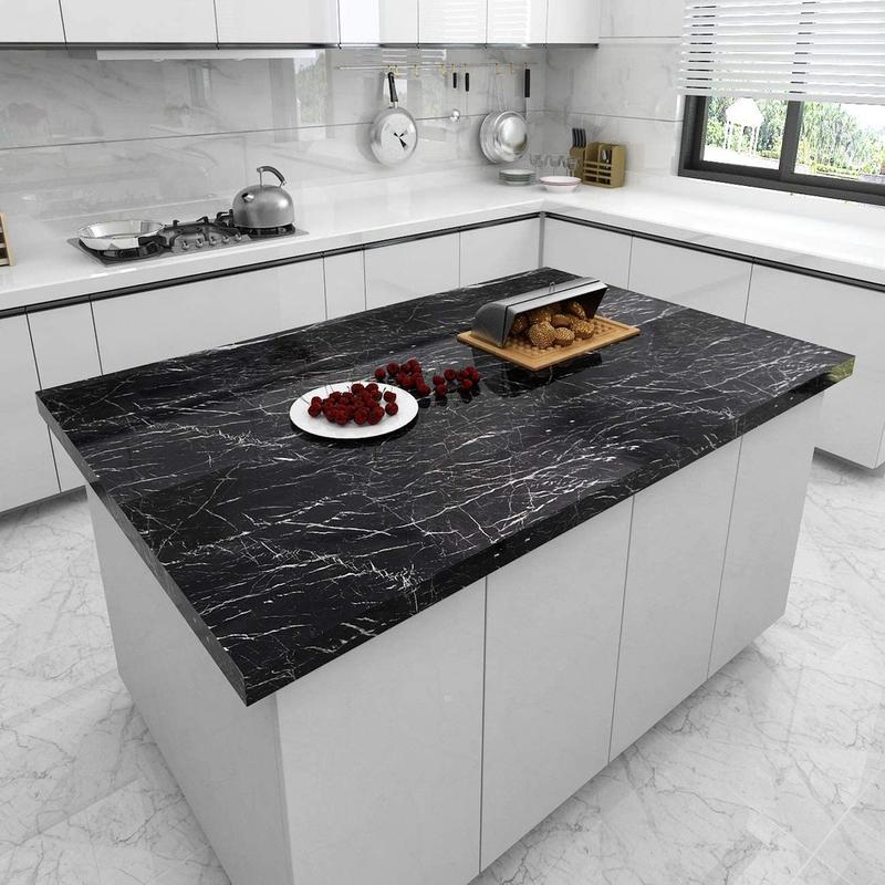 Black Marble Contact Paper Counter Top Covers Peel and Stick - TikTok ...
