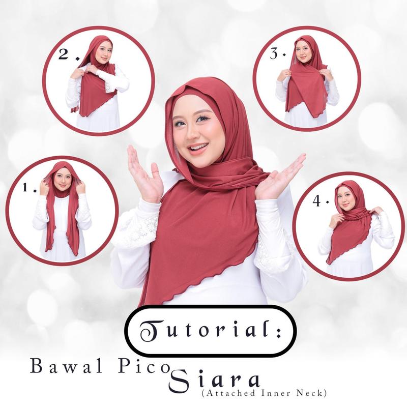 Bawal Pico Siara Attached Inner Neck Kain Moscrepe Hijab Fabric ...