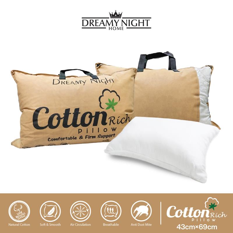 Dreamynight Home Cotton Rich Pillow Comfortable Neck Support - TikTok ...
