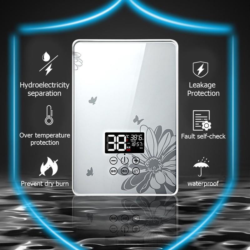 Speed Heat 6500W Electric Water Heater Bathroom Household Bathing ...