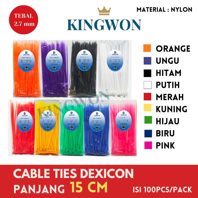 CABLE TIES KABEL TIES KABEL TIS 15 cm isi 100 PCS 2.5X150 MM NYLON TALI ...