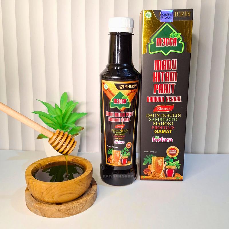 Madu Hitam Pahit Mecca Sherin Ramuan Herbal Ekstrak Daun Insulin ...