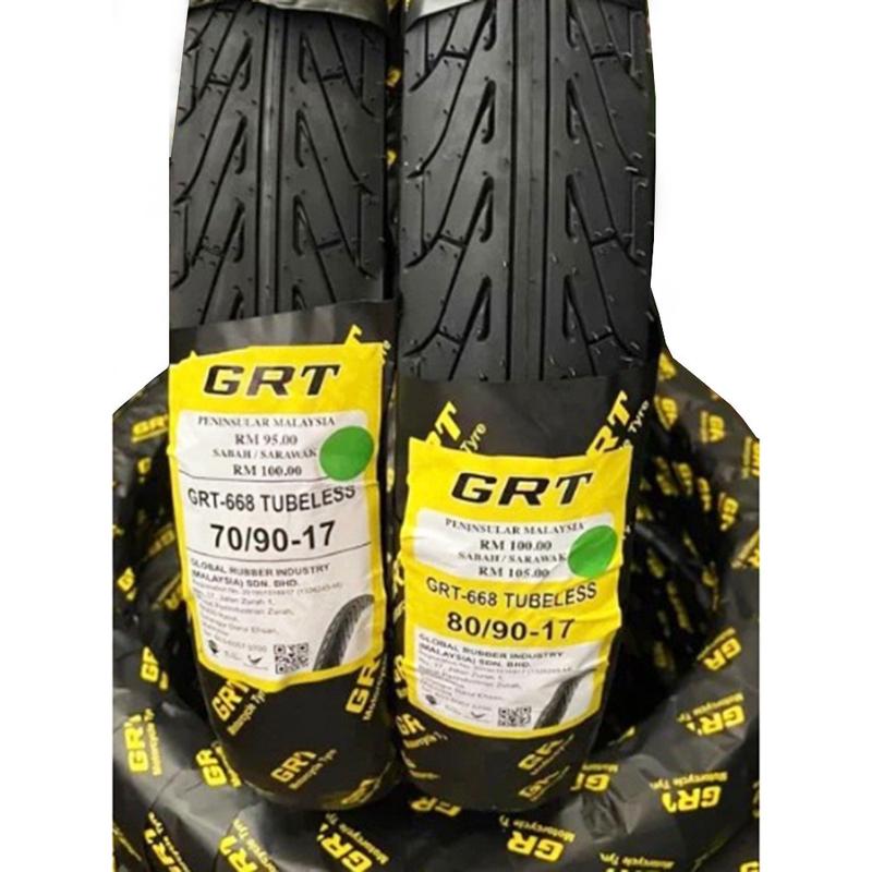 TAYAR TAHUN 2025 TUBELESS GRT668 BUNGA SPORT RAIN BUNGA 70/90-17 ...