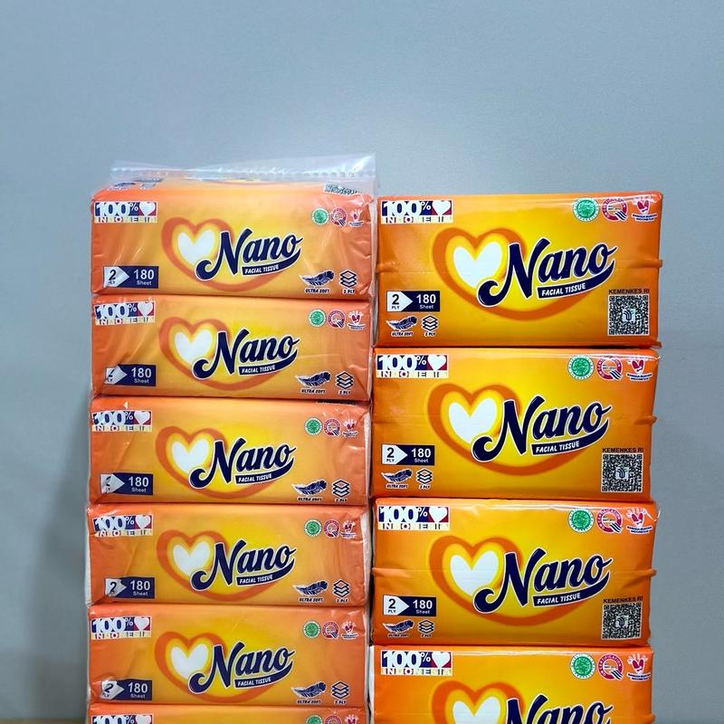 Paket 10 Pack Tisu Wajah Nano 2ply 180 Sheet - Serat Alami & - Shop ...