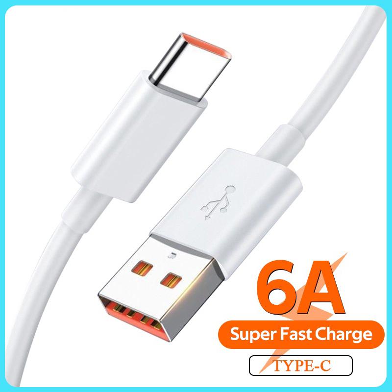 6A USB Charger 1M/2M Type C Fast Charging Cable Super USB C Fast ...