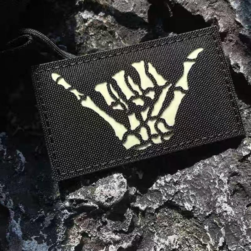 Skeleton Shaka Hang Loose patch IR Combat ID patch Military Patch ...