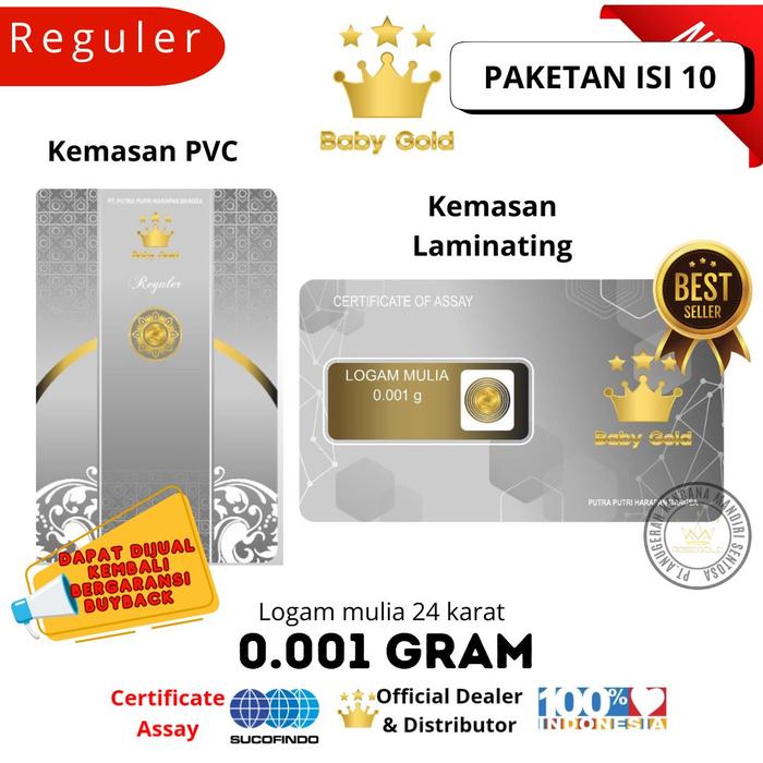 Promo BABYGOLD | ROZEGOLD 24K 0.001 GRAM PAKET 10PCS LOGAM MULIA EMAS ...