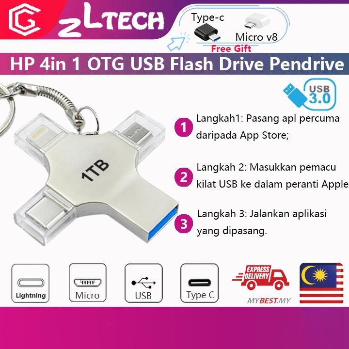 Pemacu LED, Kapasiti 1TB, 4in1, OTG, USB 3.0, Stik Memori US - TikTok ...