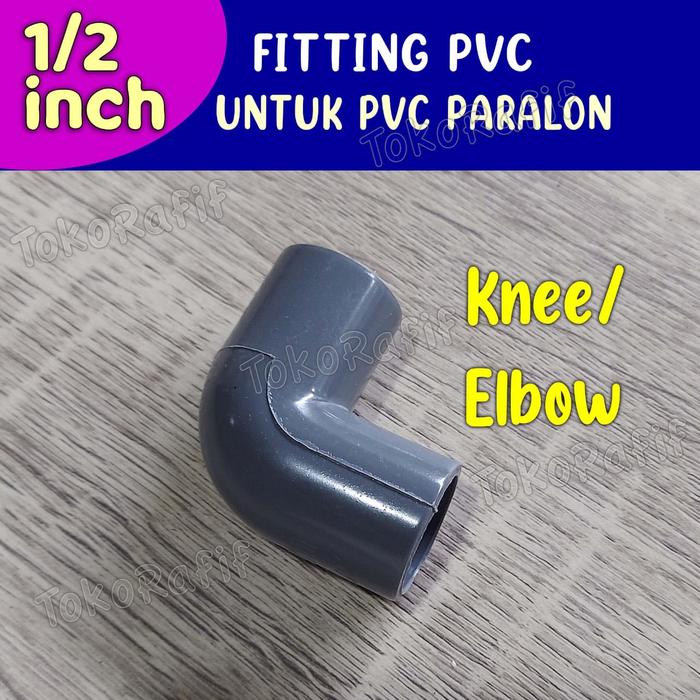 Jual Fitting Pipa PVC Ukuran 1/2 Inch , 3 Way, 4 Way, Knee, Tee Abu-Abu ...