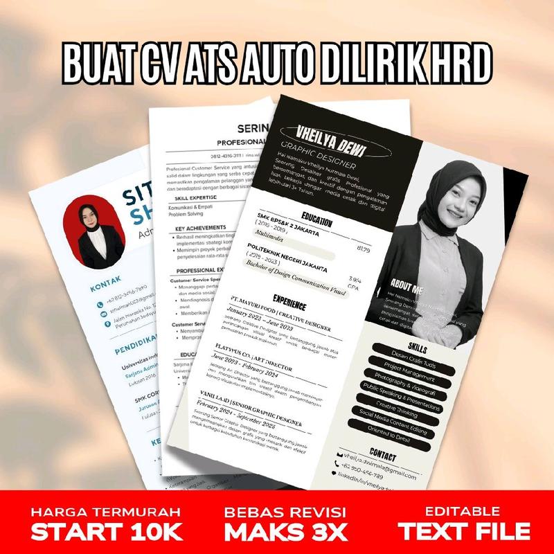 JASA PEMBUATAN CV ATS PROFESIONAL - CV KAMU AUTO DILIRIK HRD - Shop | Tokopedia