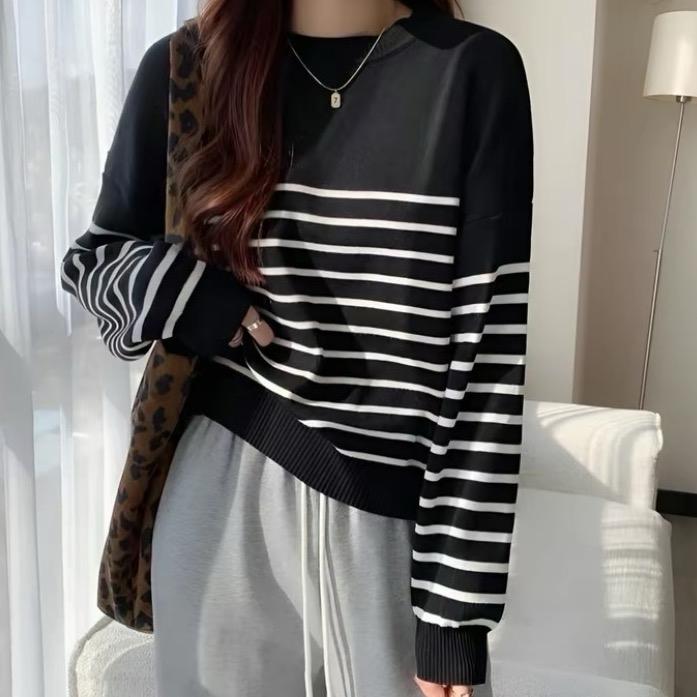 YORA SWEATER RAJUT STRIPE GARIS KECIL PREMIUM SWEATER GARIS - Shop ...
