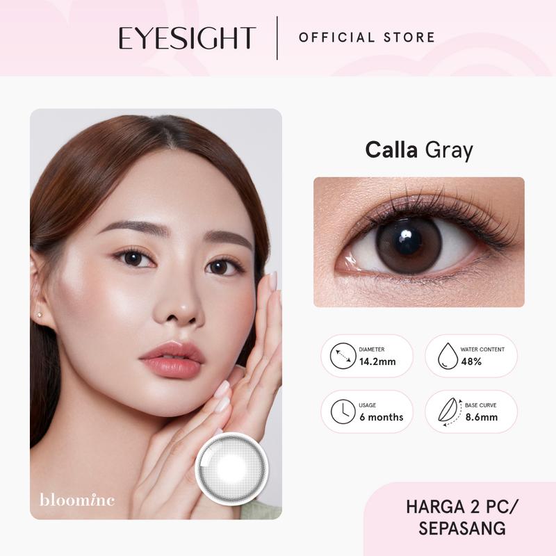 Softlens Bloominc Calla Gray - Soflen Normal, -0.50 s/d -8.00 (2pcs ...