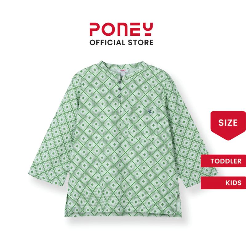 [Raya 2025] Poney Boys Lirid Green Long Sleeve Shirt - TikTok Shop Malaysia