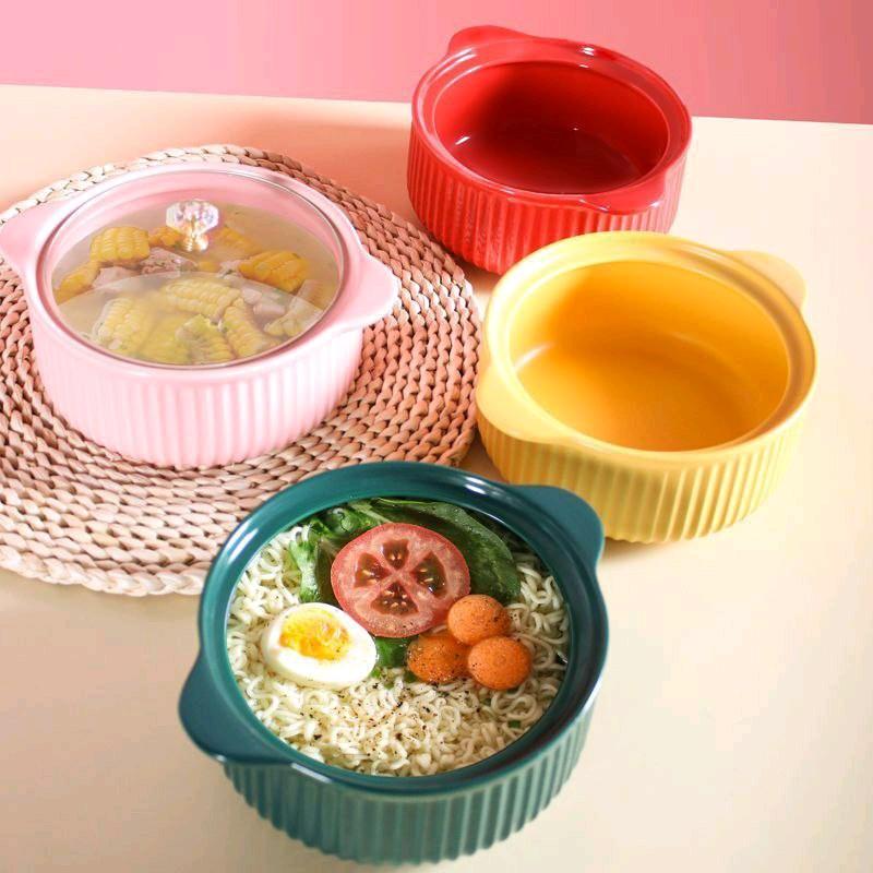 Mangkuk seramik Gaya Nordic mangkuk comel mangkuk mi segera dengan ...
