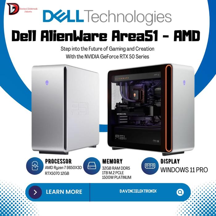 Jual DELL ALIENWARE ARE-51 DESKTOP AMD RYZEN 7 9850X3D 32GB RAM 1TB SSD ...