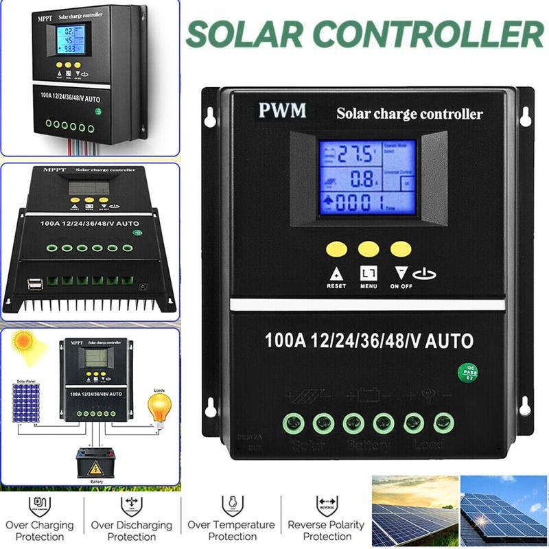 READY KLD PWM Solar Charge Controller Dual USB Auto 12V 24V 36V 48V ...