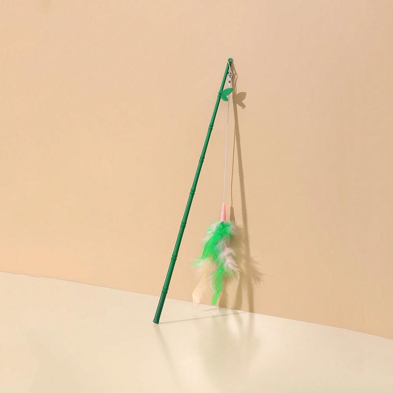 1 piece artificial feather cat teaser, cat teaser bell feather ...