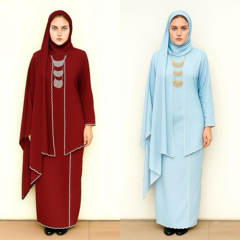 Set Kebaya Maharani Premium CEY Zip Belakang Mesra Wudhu dengan ...