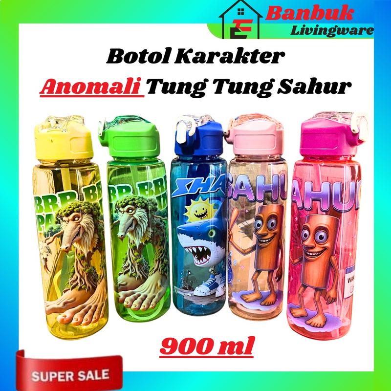 Bottles Minum Karakter 900ml | Botol Water Anak Dewasa Motif Unik Anti ...