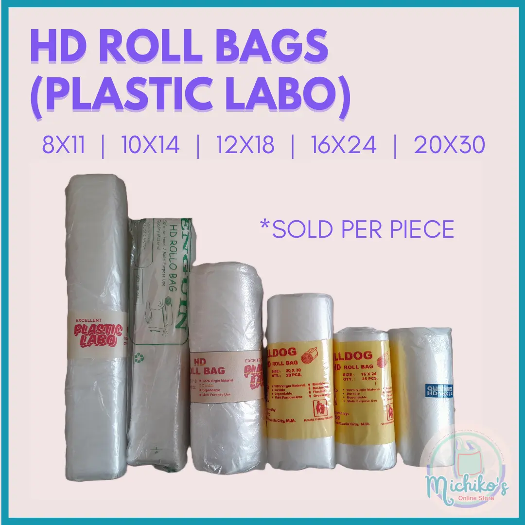 Roll Bag Plastic Labo 8 x 11, 10 x 14, 12 x 18, 16 x 24, 20 x 30 for ...