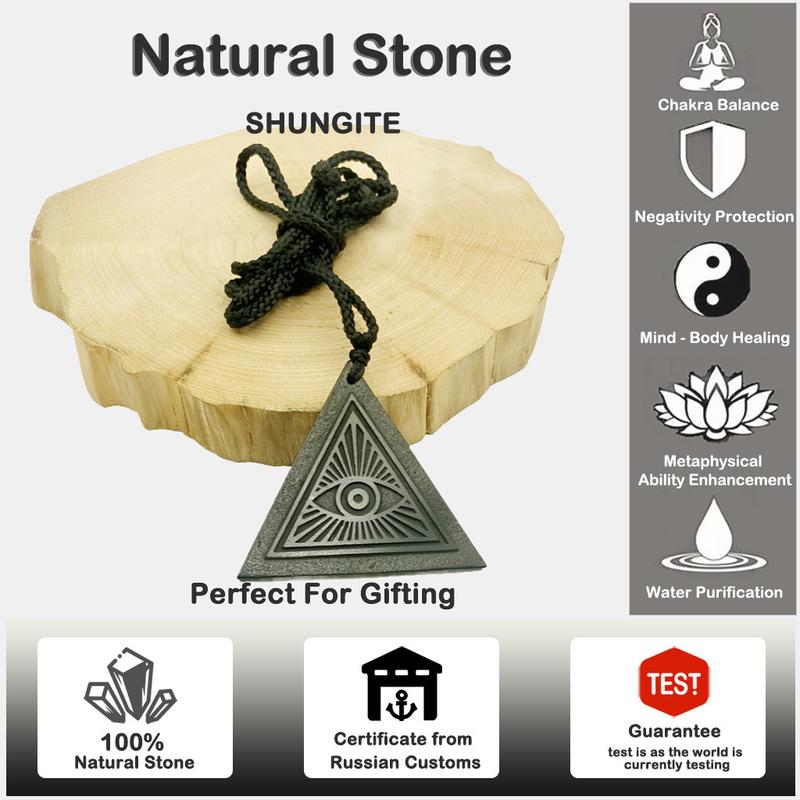 Russia Shungite Russian Graphite triangle Pendant :5G EMF-Protection ...