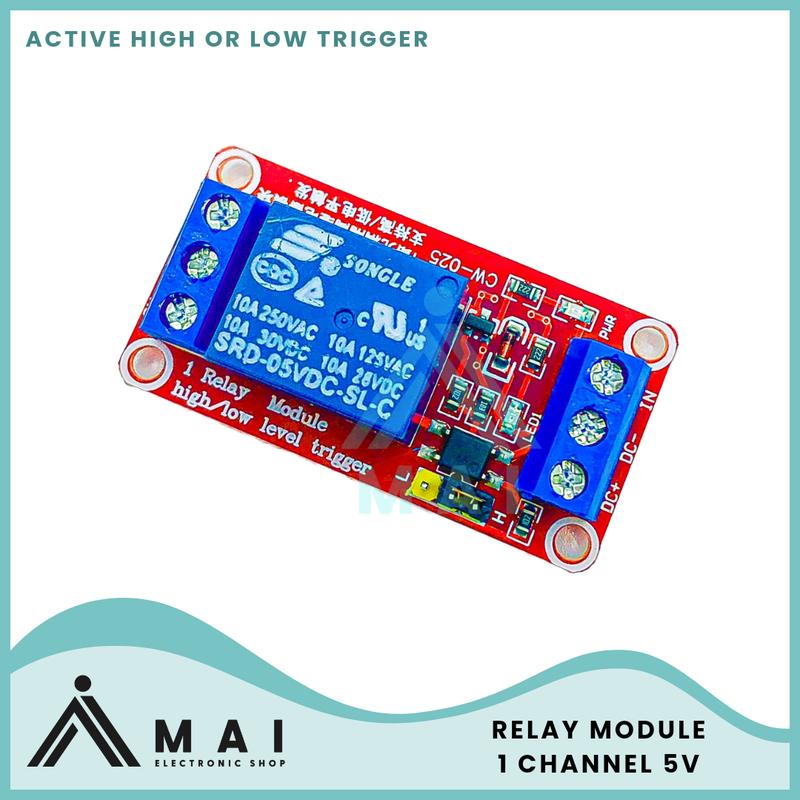Relay Modul 1 Channel 5V Aktif High or Low Trigger - Shop | Tokopedia