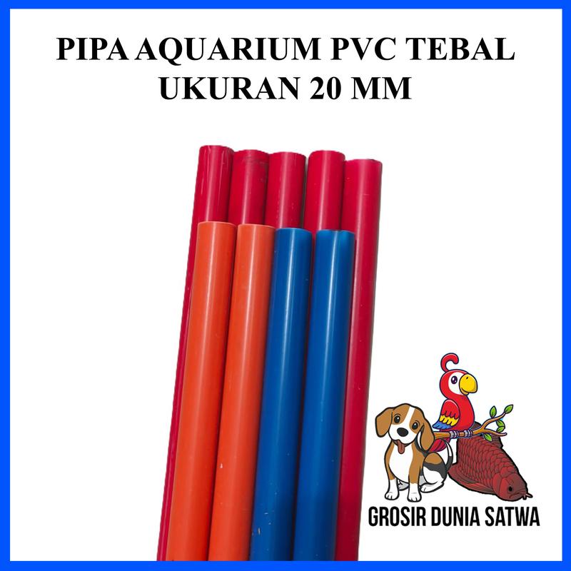 PIPA AQUARIUM PVC TEBAL UKURAN 2O MM WARNA MERAH ORANGE BIRU DAN HITAM ...