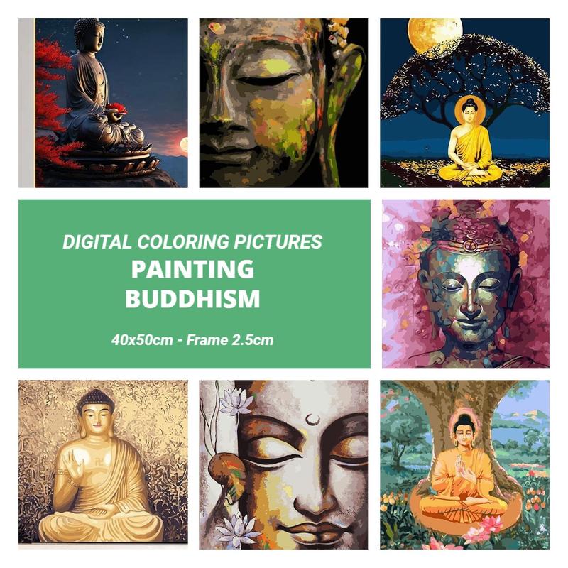 [40x50cm] Lukisan Mewarna Digital, DIY, Patung Buddha Kemboja, - TikTok ...