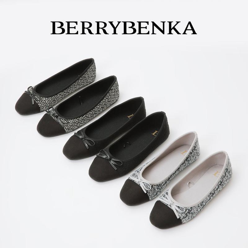 Berrybenka - Sepatu Flatshoes Comfy Wanita Sofia Mazata Tweed Flat ...
