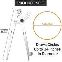 Jual Woodworking Compass Drawing Carpenter Compass 100MM-300MM Circular ...