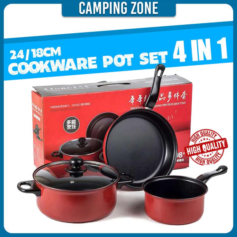 4 in 1 Cookware Pot Set Cooking Utensils Non Stick Pot With Glass ...