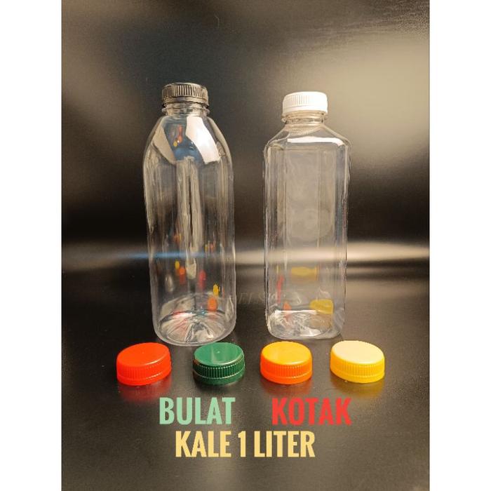 Jual Isi 50 Pcs Botol Kale BULAT dan KOTAK 1 Liter 1000ml / Botol Kick ...