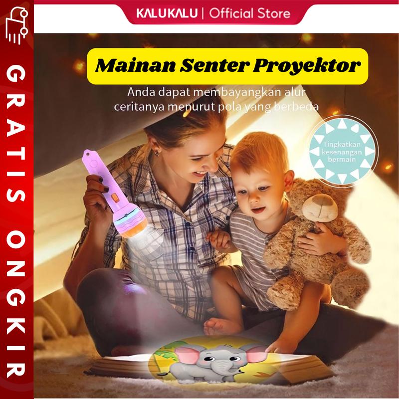 (BISA COD) PROMO Mainan Anak Senter Proyektor Flashlight 4 Slide - Shop ...