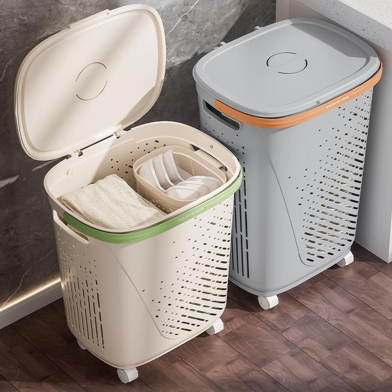 Bakul Dobi, Bahan Plastik, dengan Roda, Kapasiti Besar, Sesuai - TikTok ...