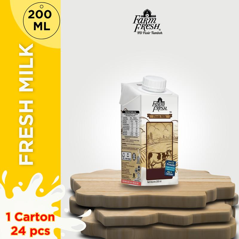 Farm Fresh Fresh Milk UHT 200ml x 24 packs - TikTok Shop Malaysia