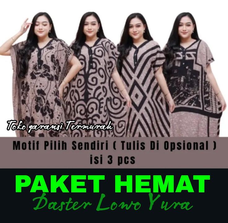 PAKET SUPER HEMAT DASTER 3PCS LOWO JUMBO FIT TO XXXL LD 120 BAHAN ...