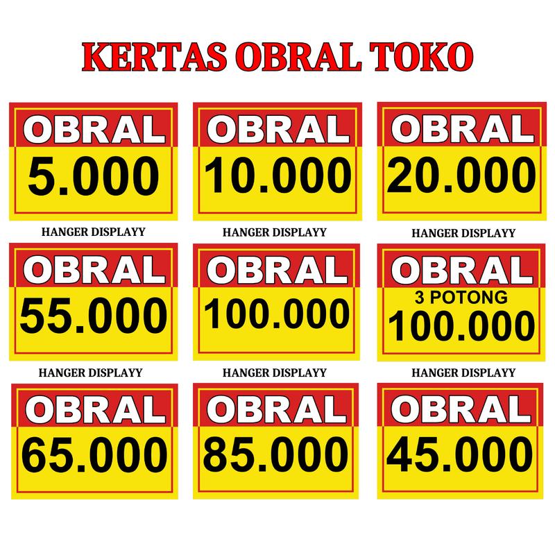 Kertas Tulisan Harga Bandrol / Name Tag Harga Jualan / Kerta - Shop ...