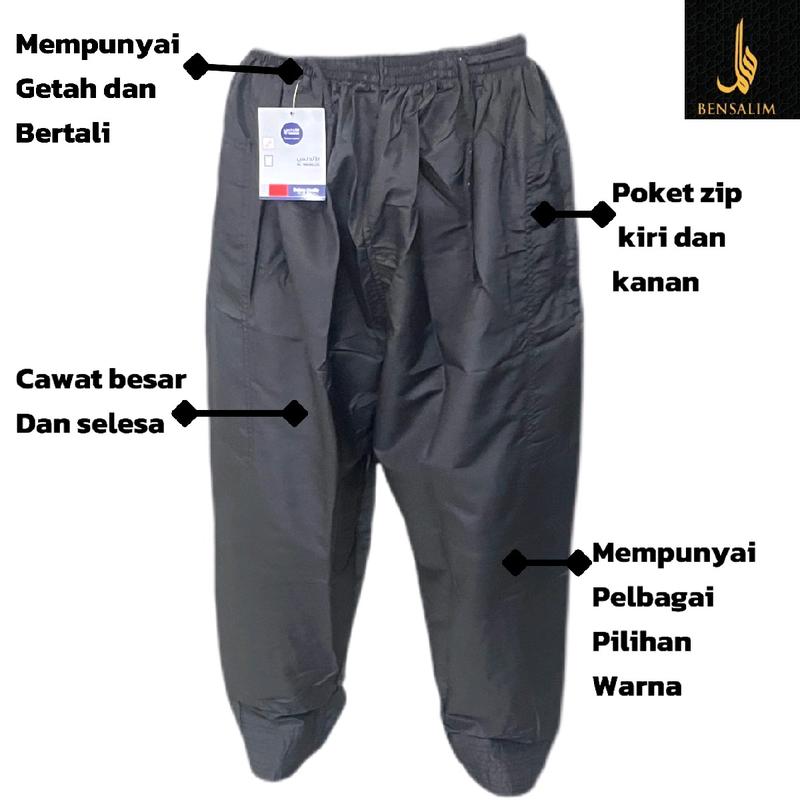 SELUAR COTTON HAJI UMRAH POLET ZIP TEBAL ANKLE PANTS / POLYESTER ...