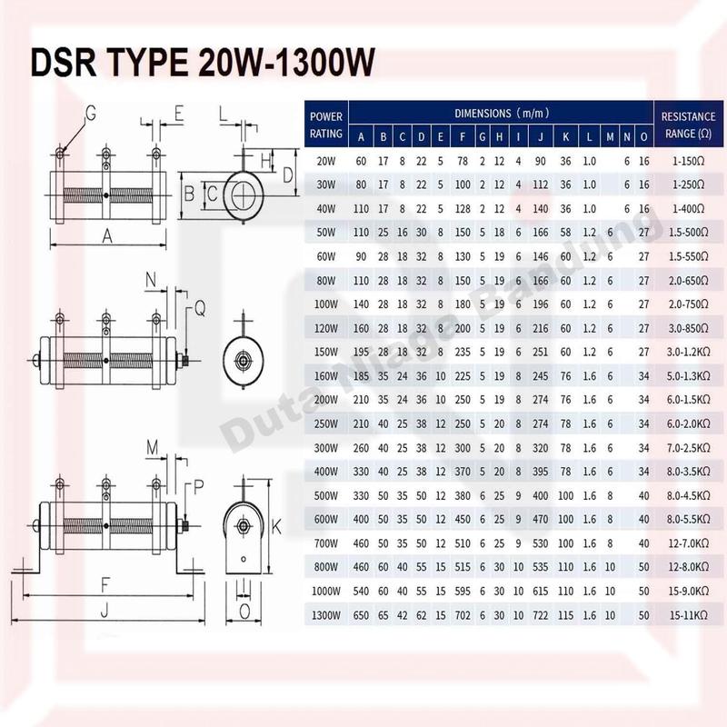 DSR Resistor 50watt 10 ohm Resistor variable resistor geser bambu ...