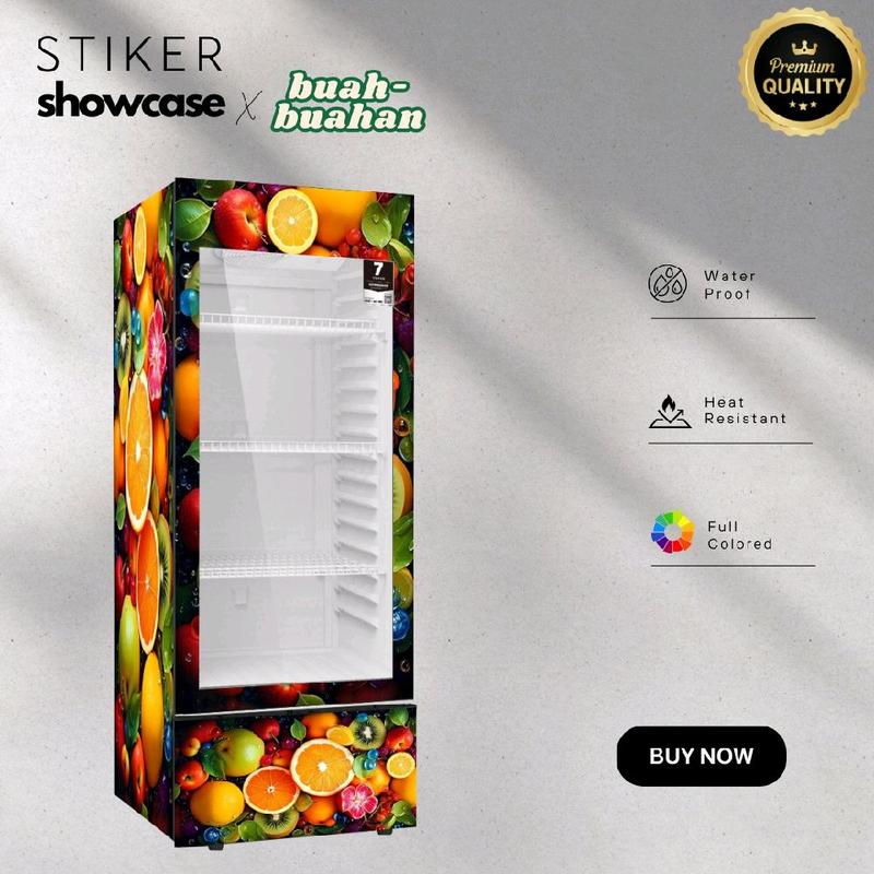Stiker Showcase Kulkas Pendingin Minuman Motif Buah Anti Jamur - Shop ...