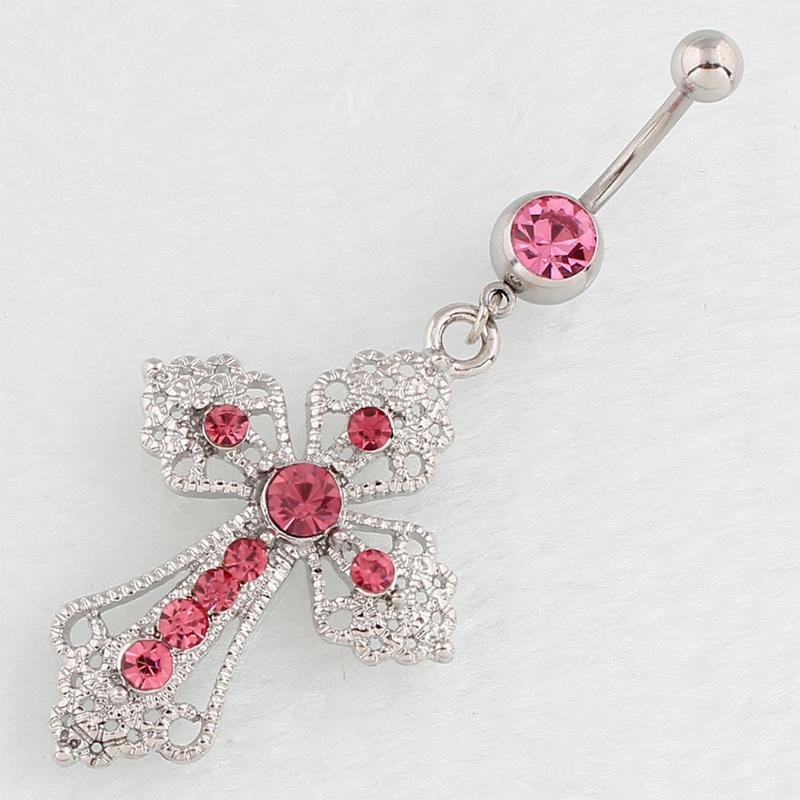 Bling Creative Cross Belly Rings Sexy Belly Button Ring Embedded ...