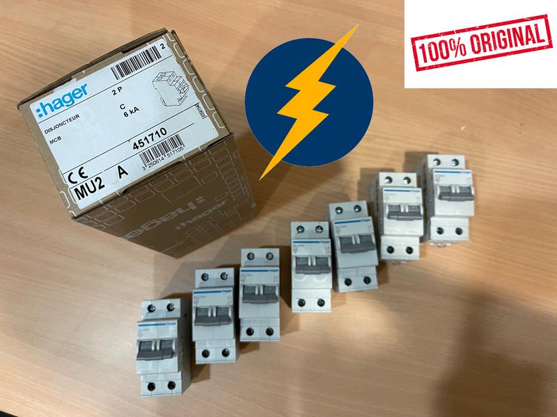 Hager MCB 2 Pole 6kA MU Series 6A / 10A / 16A / 20A / 32A / 40A ...