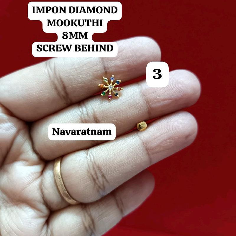 IMPON STONE MOOKUTHI Nose Earring SCREW 1Piece DAILY WEAR Looks ...