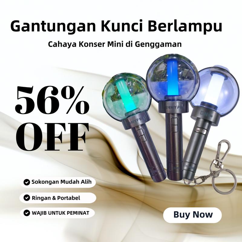 Lampu Rantai Kunci Mini, Barangan Kpop Menyokong Artifak, Bercahaya ...