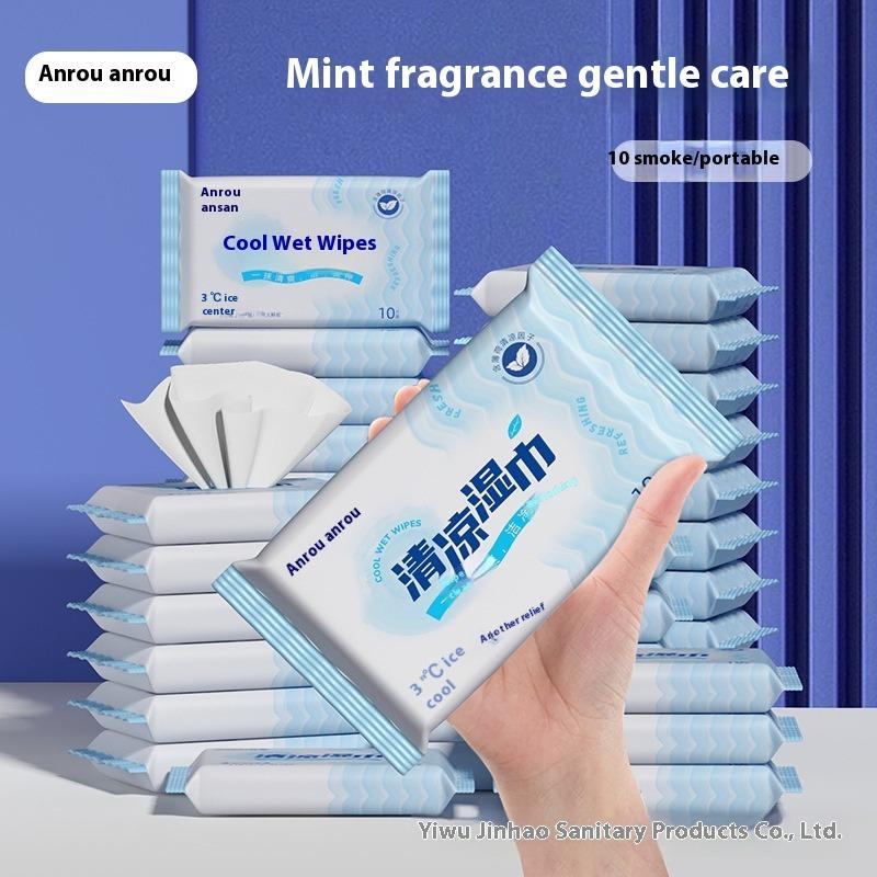 Cool wet wipes small pack portable carry-on individually packaged ...