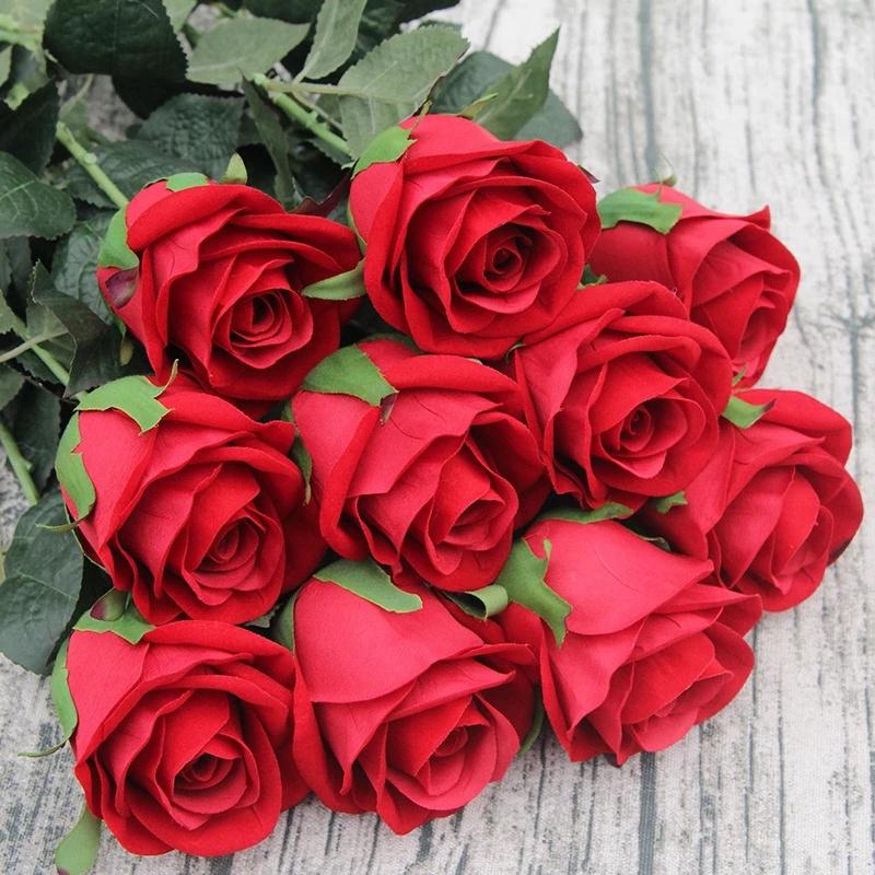 Simulation Roses Silk Cloth Artificial Roses Flowers Diy Bouquet ...
