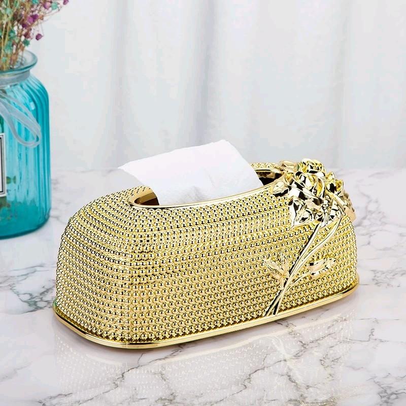 Tempat Tissue Box gold Mewah cocok untuk di meja makan mobil - Shop ...
