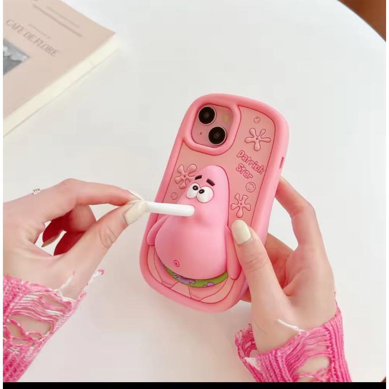 Funny Patrick Star Spit Bubbles Cartoon Rubber Silicon Soft Phone Case ...
