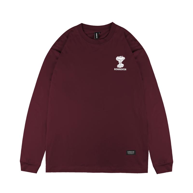 (NEW ART) Rown Division Longsleeve Appleto Burgundy Combed Kaos - Shop ...