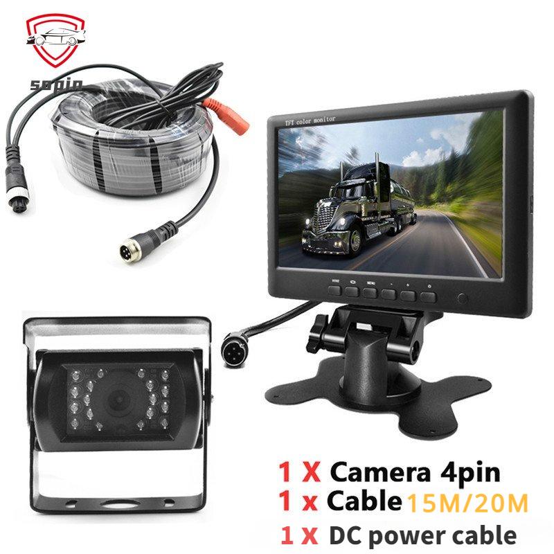 7 inch car monitor truck reversing image 24V car HD night vision ...